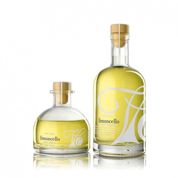 Limoncello 200ml glass bottle - Distilled grape spirit drink with lemon